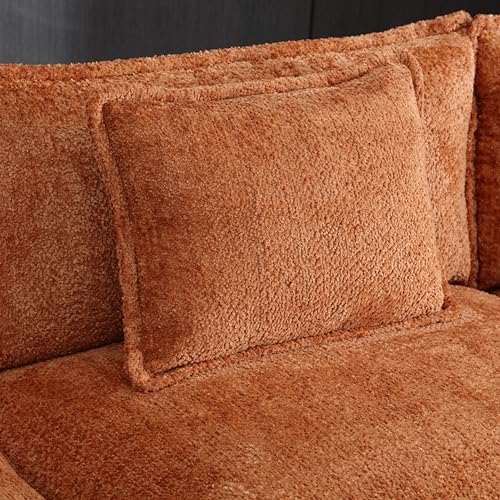 Eafurn L Shaped Convertible Modular Sectional Sofa with Reversible Chaise, 4 Seater Chenille Upholstered Comfy Corner Sofa&Couches with Solid Wood Legs for Living Room Furniture Sets