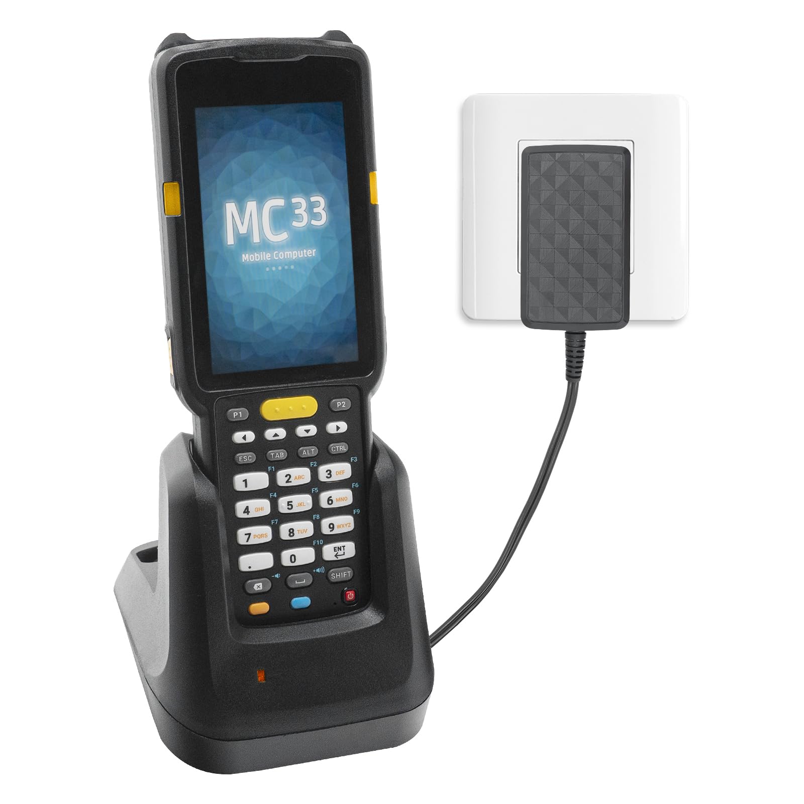 MC3300 1-Slot USB Charge Cradle with Spare Battery Charger Kit for Zebra MC330K MC330M Handheld PDA Barcode Scanner Mobile Computer,Safe Charging Base with Power Supply (CRD-MC33-2SUCHG)