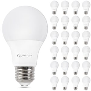 vation lighting 24 pack a19 led light bulb daylight 5000k led bulbs, 60 watt equivalent, efficient 8.5 watt, 800 lumens, e26 medium base, non-dimmable, etl/ul listed