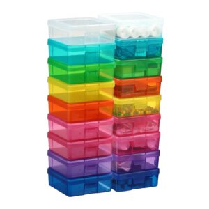 naivees organizing container with latching lids,stackable plastic empty storage boxes for office,lego,crayon and other craft projects (18 pack-color)