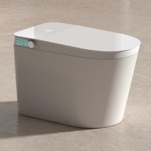 aozita modern smart toilet with bidet built in, auto flush, heated seat, warm air drying, intelligent tankless toilet with remote control