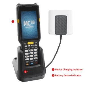 MC3300 1-Slot USB Charge Cradle with Spare Battery Charger Kit for Zebra MC330K MC330M Handheld PDA Barcode Scanner Mobile Computer,Safe Charging Base with Power Supply (CRD-MC33-2SUCHG)