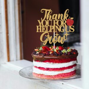 Jenrtvis Thank You for Helping Us Grow Cake Topper, Teacher Appreciate Cake Decor, Thankful Teacher, Class of 2024 Grad Party Decorations