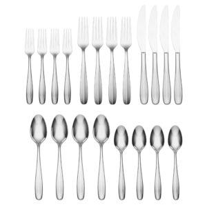 Oneida Oakwood Piece Everyday Flatware Set, 20 Count, Metallic