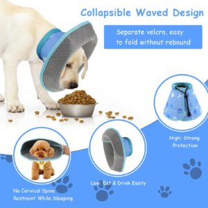 ROYUEXT Cat Cone, Adjustable Cat Cone Collar Soft to Stop Licking, Foldable Dog Cones for Small Dogs, Water Resistant Neck Cone for Cats,Lightweight Cat Recovery E Collar for Small Dogs and Cats