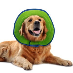 dog recovery cone collar after surgery, adjustable soft dog cone collar, elizabethan collar for dogs anti-bite, breathable dog cones for dogs anti-lick protective wound(neck:14.96-17.32")