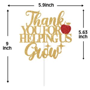 Jenrtvis Thank You for Helping Us Grow Cake Topper, Teacher Appreciate Cake Decor, Thankful Teacher, Class of 2024 Grad Party Decorations