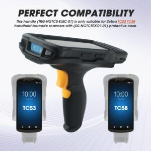 TC53 Trigger Handle for Zebra TC53 TC58 Handheld Barcode Scanner Mobile Computer (TRG-NGTC5-ELEC-01) - Requires Use with Rugged Protective Case (SG-NGTC5EXO1-01) for Safe Sensitive Scanning