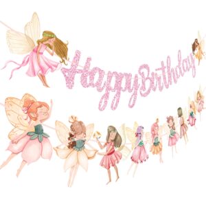 fairy birthday party banner glitter pink fairies birthday party decorations fairy first party banners fairy birthday cutout banner for fairy garden baby shower supplies