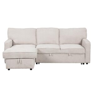 GYYBED Upholstery Sleeper Sectional Sofa with Storage Space, USB Port, 2 Cup Holders on Back Cushions sectional Sofa Couch couches for Living Room Modular sectional Sofa