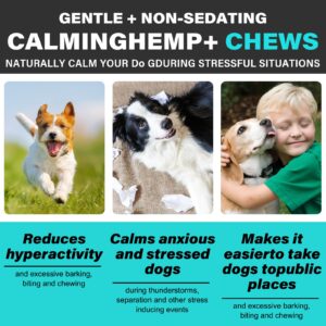 Dvoevivh Calming Chews for Dogs, Dog Calming Treats Anxiety Relief Natural Soothing Supplement, Dog Stress & Dog Anxiousness - Helps Aid with Thunder, Fireworks, Chewing & Barking