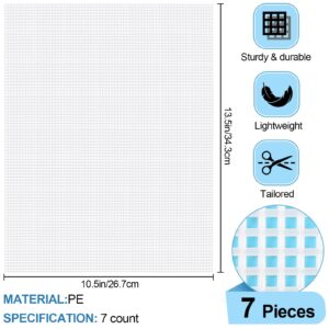 Phinus 7 Pieces 7 Count Plastic Canvas,10.5" x 13.5" Plastic Canvas Sheets, Plastic Mesh, Plastic Mesh Sheet, Eye Mesh for Embroidery, Knit Crochet Projects, DIY Handicraft, Make Dividers