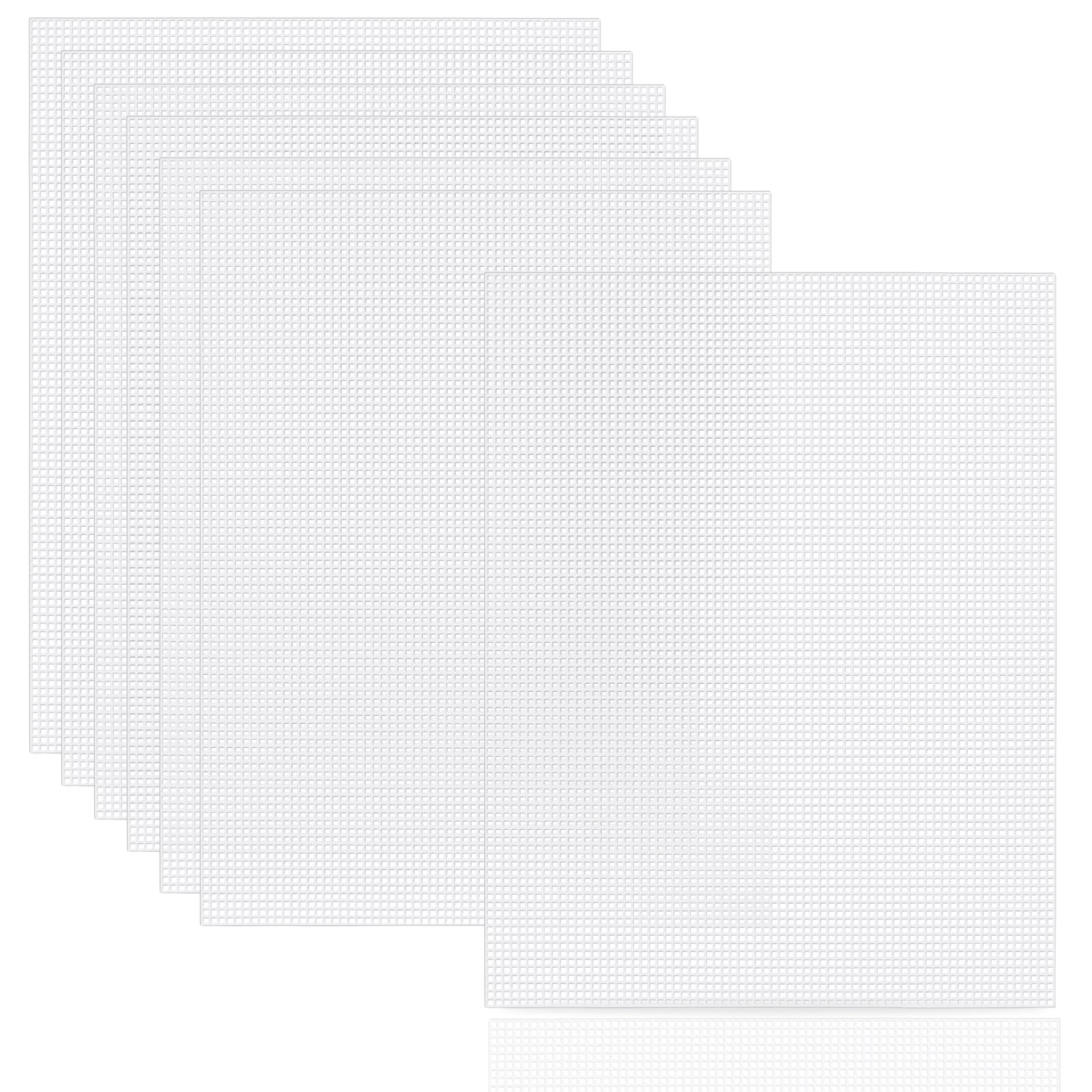 Phinus 7 Pieces 7 Count Plastic Canvas,10.5" x 13.5" Plastic Canvas Sheets, Plastic Mesh, Plastic Mesh Sheet, Eye Mesh for Embroidery, Knit Crochet Projects, DIY Handicraft, Make Dividers