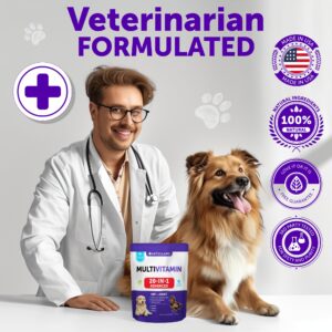 Dog Vitamins - Chewable Dog Multivitamin Treats - Dog Multivitamins for Immunity, Mobility, Gut, Skin - 70 Pet Joint Support Chews - Senior & Puppy Multivitamin for Dogs - Joint Supplement for Dogs