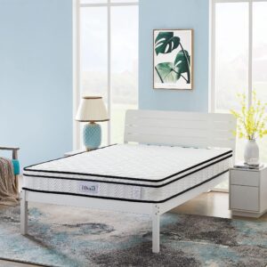 hbaid 10 inch hybrid mattress with gel memory foam,motion isolation individually wrapped pocket coils, pressure relief,back pain relief& cooling bed, twin size