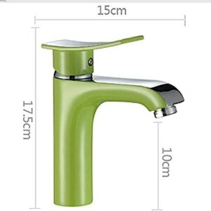 NANZU Kitchen & Bath Fixtures Taps Faucet,Baked Green Paint Hot and Cold Water Basin Faucet Short Paragraph Above Counter Basin Faucet