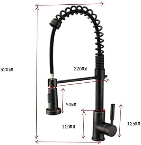 NANZU Kitchen & Bath Fixtures Taps Faucet,Copper Hot and Cold Water Pumping Faucet Kitchen Sink Faucet Black Ancient Pull Sink Faucet