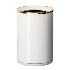 yojia 2.6 gallon/10l office trash cans,open top waste basket,white and elegant trash bin,light luxury garbage can,for desk,hotel,living room,bedroom,bathroom,kitchen,rv,cafe (white)