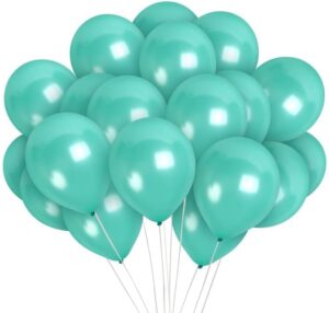 voyzz home 100pcs green balloons 12 inches latex balloons, helium quality for birthday baby shower wedding party supplies halloween arch garland decoration