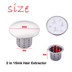 2 in 1 Sink Drain Assembly Kit, Removable Deep Sink Strainer Basket with Sink Stopper/Sealing Lid for Home, Kitchen, Stainless Steel Drain Hair Catcher Cover,Sink Strainer for Bathtub(Fit Hole 1.8")