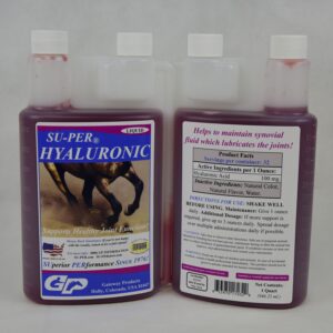 su-per hyaluronic joint supplement for horses - supports joints health & lubrication - horse hyaluronic acid liquid - 1 quart, (2 pack)