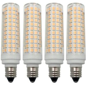 edearkar 15w e11 led bulb dimmable 136leds 150w halogen bulbs equivalent, 1500lm, 110v, warm white 3000k, e11 base, dimmable led candelabra lamp for home light, pack of 4