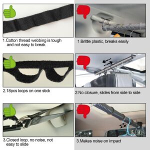 FOWSRHRG Portable Car Clothesline, 2PCS Adjustable Car Clothes Clothesline with Hooks Travel Hangers Rod Clothes Line Travel Clothesline for Auto,Sedan,Van,SUV,Truck