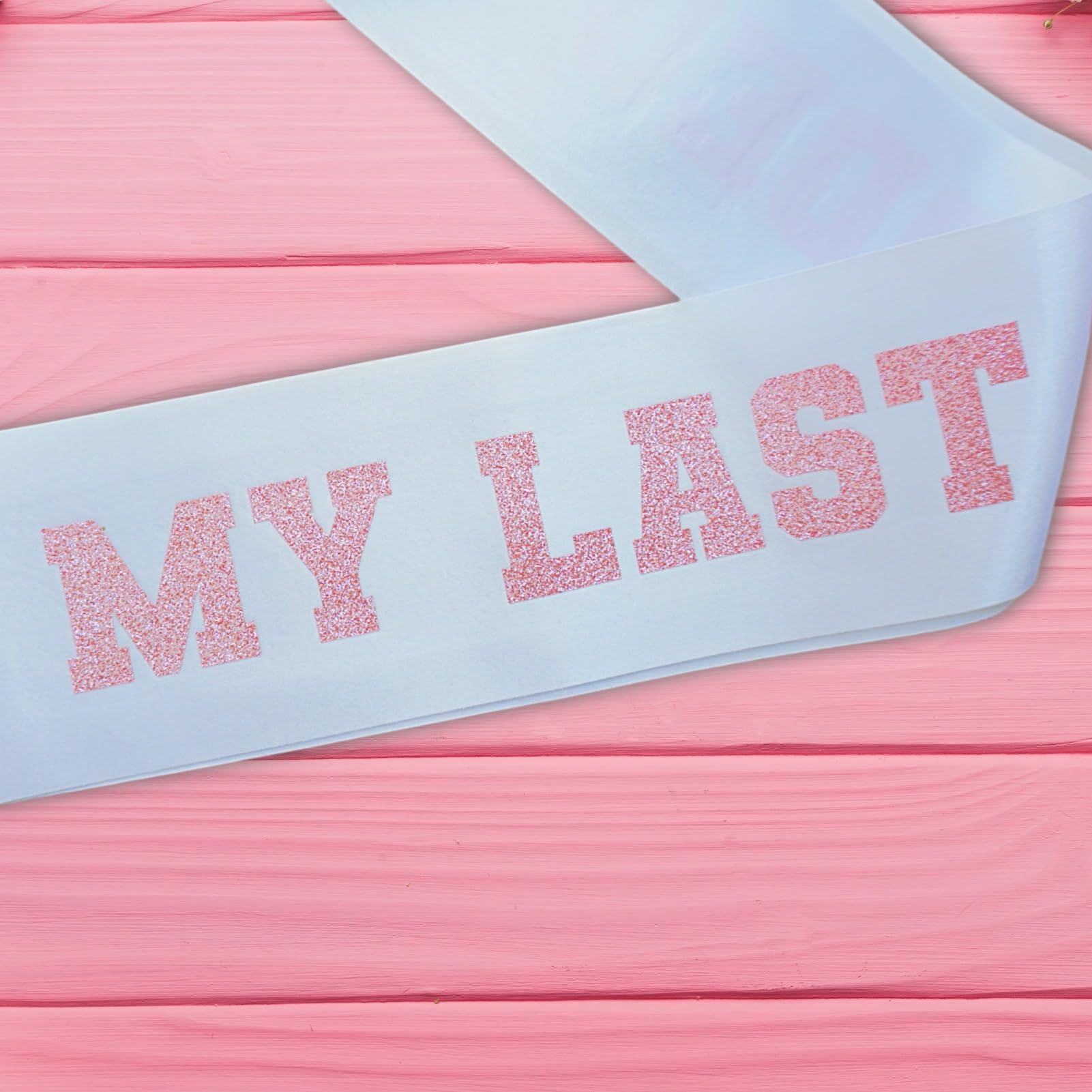 Decorit MY LAST RODEO Sash with White Pink Glitter, Let’s Go Girls Western Cowgirl, Bride to Be Accessory, Bridesmaid Gift, Bridal Shower Party Favor, Nashville Bride, Engagement, Wedding Party Favor