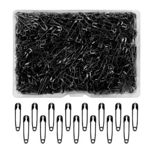 safety pins, black safety pins, small safety pins, 500pcs mini safety pins,19mm tiny safety pins, safety pins bulk for clothes, crafting, sewing, jewelry making, arts & craft