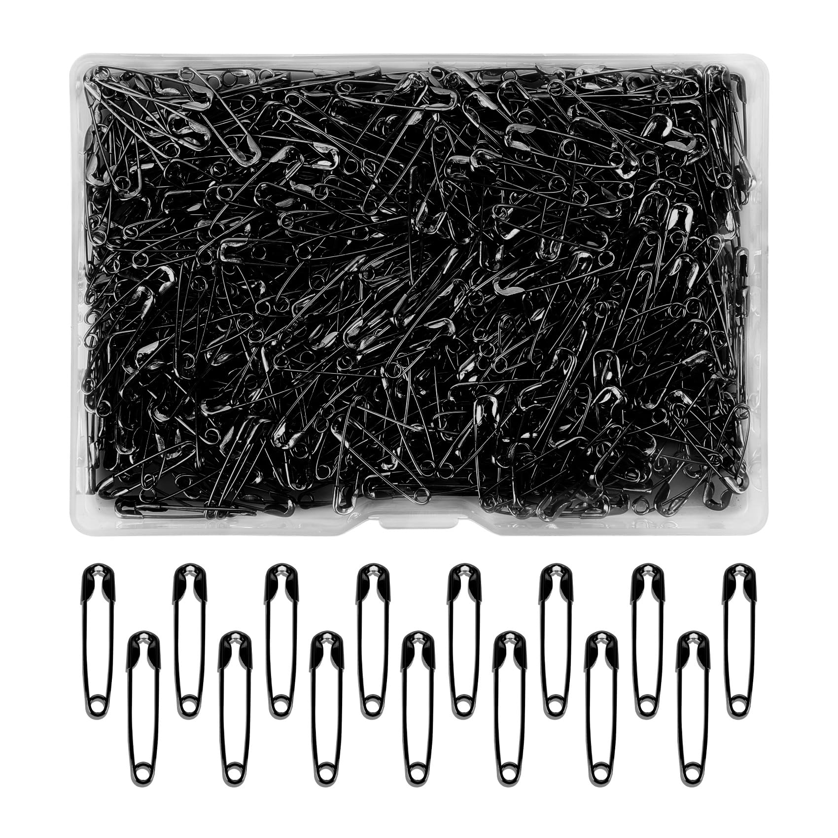 Safety Pins, Black Safety Pins, Small Safety Pins, 500PCS Mini Safety Pins,19mm Tiny Safety Pins, Safety Pins Bulk for Clothes, Crafting, Sewing, Jewelry Making, Arts & Craft