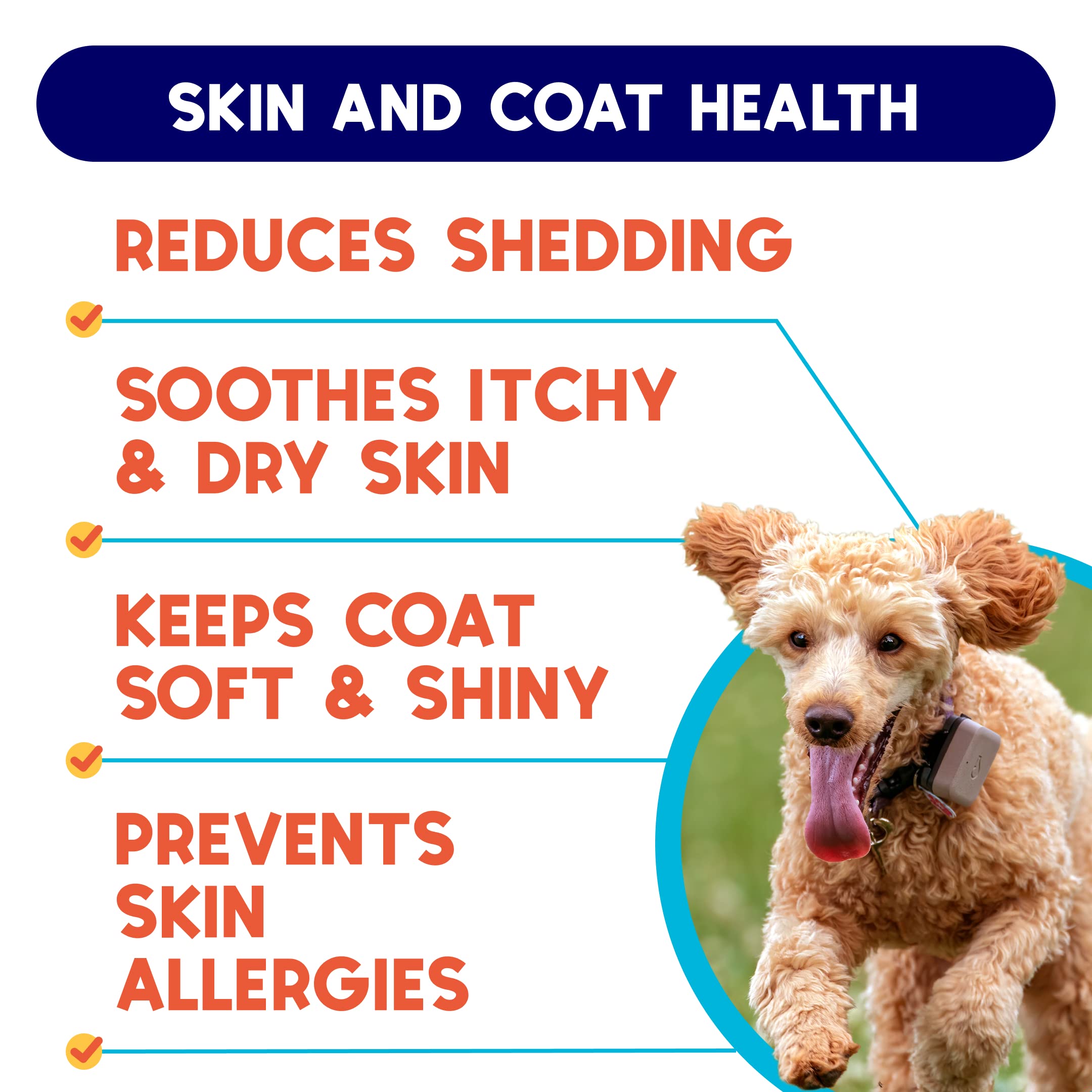 Omega 3 Treats + Salmon Oil for Dogs - Dry & Itchy Skin Relief + Allergy Support - Shiny Coats - EPA&DHA Fatty Acids - Natural Salmon Oil Chews Promotes Hip & Joint Support - Salmon Flavor