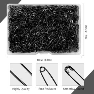 Safety Pins, Black Safety Pins, Small Safety Pins, 500PCS Mini Safety Pins,19mm Tiny Safety Pins, Safety Pins Bulk for Clothes, Crafting, Sewing, Jewelry Making, Arts & Craft