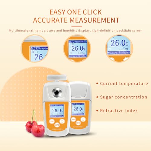 0-93% Brix Meter,Suger Tester,High Range Digital Brix Refractometer with ATC for Honey,Maple Syrup,Fruit,Beverages,Juice,Molasses,Sugary Drink,Suger Content Measurement