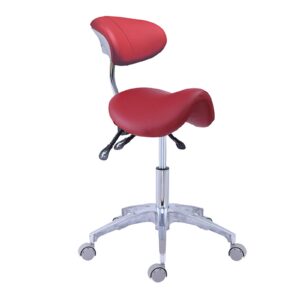 sfklyu dental saddle chair office stool dentist's doctor's assistant's chair salon chair microfiber leather height adjustable