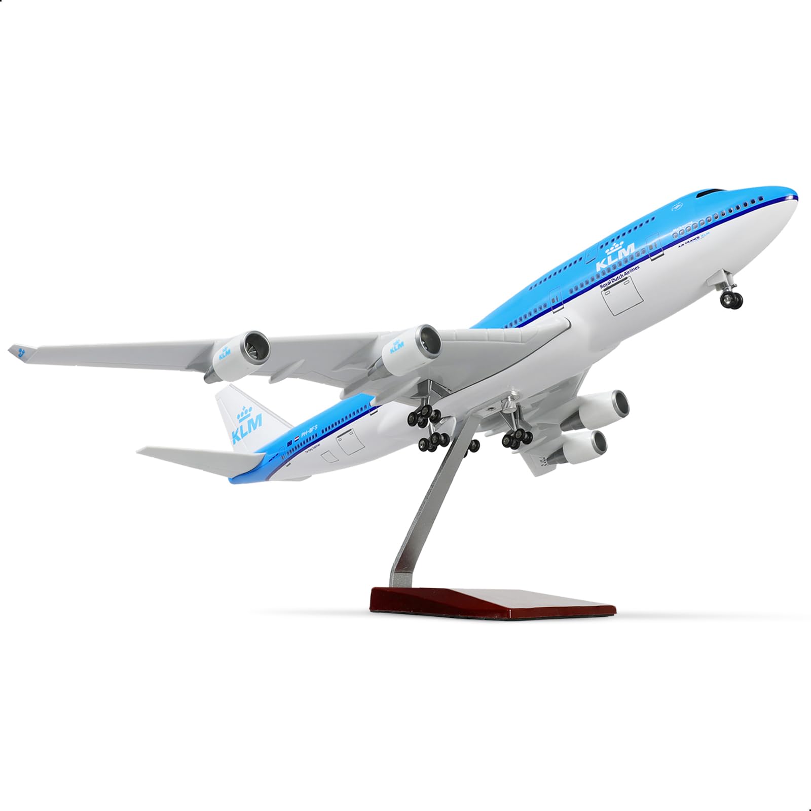 QIYUMOKE Boeing 747 NL-KLM 1/160 Large Scale Airplane Model -17 inches (Long) Die-cast Airplane Model for Adult -Model Plane 747 with Stand for Aviation Enthusiasts Gifts or Display Decorations