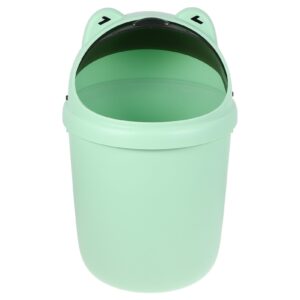 amosfun cartoon frog trash can plastic garbage bin with lid garbage can rubbish pail waste basket toilet paper bucket for bathroom kitchen office dorm