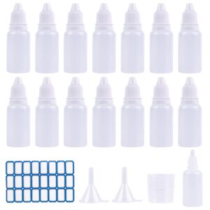 dhaiqc 15 pcs 20ml plastic dropper bottle, plastic empty squeezable eye dropper bottles mini squeeze eye liquid dropper bottle with cap (20ml)