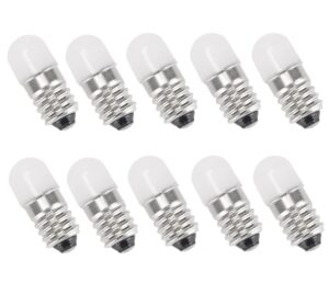 e10 led bulbs 12v warm white ac/dc e10 miniature screw led lamps 0.5watts 65lm 12 volt miniature flashlight bulbs (10)