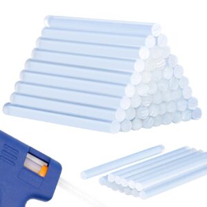 maqihan 50pcs mini hot glue sticks - mini glue gun sticks, 4" long x 0.27" diameter, clear hot glue sticks small for fabric,wood,paper,metal,plastic