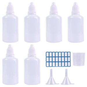 dhaiqc 6 pcs 50ml plastic dropper bottle, plastic empty squeezable eye dropper bottles mini squeeze eye liquid dropper bottle with cap (50ml)