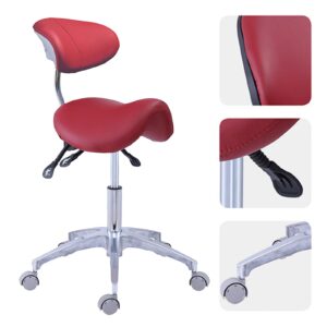 SFKLYU Dental Saddle Chair Office Stool Dentist's Doctor's Assistant's Chair Salon Chair Microfiber Leather Height Adjustable