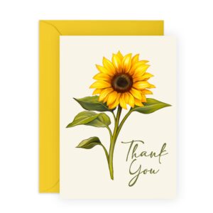 central 23 thank you greeting cards for her - sunflower thank you - sweet appreciation cards for women - floral cards- gift for mommy mom - gift for woman - comes with fun stickers