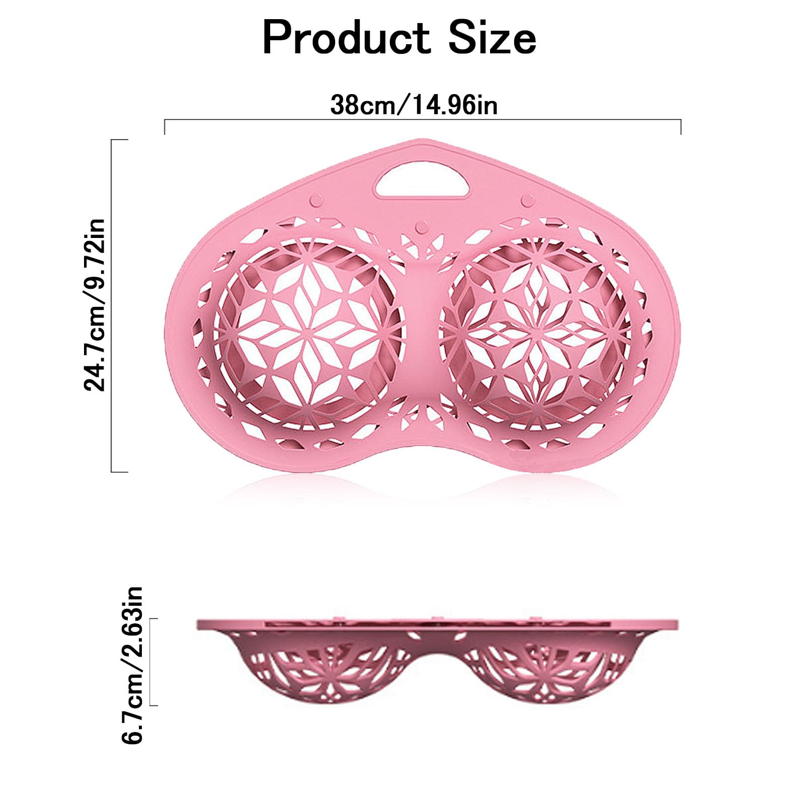 Lingerie Wash Bag, 2Pcs Silicone Bra Washing Bag, Bra Bags for Laundry, Bra Laundry Bags for Washing Machine and Dryer, Delicate Laundry Bag Bra Fits A-E Cup Sizes (Pink+Purple)