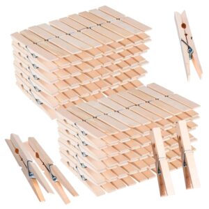 senseyo 100 pcs 1.9 inch wooden clothespins clips for hanging clothes, craft, home