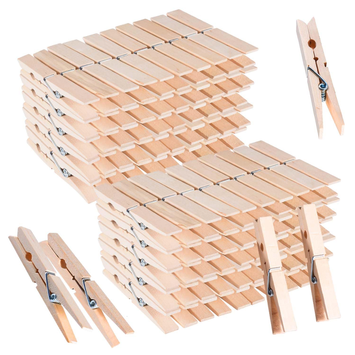 SenseYo 100 Pcs 1.9 Inch Wooden Clothespins Clips for Hanging Clothes, Craft, Home