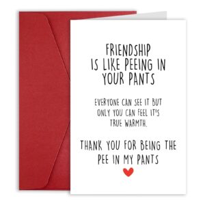 bhiosng funny best friend birthday card, friendship day card for men women, cute bestie card, friendship gift for her, friendship thank you card for him her