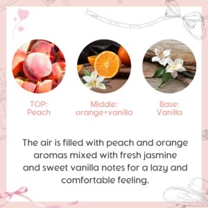 TRINIDa Candles Peach & Jasmine Scented, 3 Pack Candles for Home Scented, Vanilla Candle Set, Luxury Aromatherapy Glass Jar Pink Candle