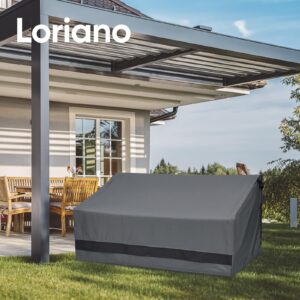 Loriano 600D Oxford Fabric Heavy Duty Patio Furniture Sofa Covers, 100% Waterproof Outdoor Furniture Covers for 3-seater Sofa 83"W x 40"D x 30"H, Lawn Patio Furniture Covers with Air Vent and Handle