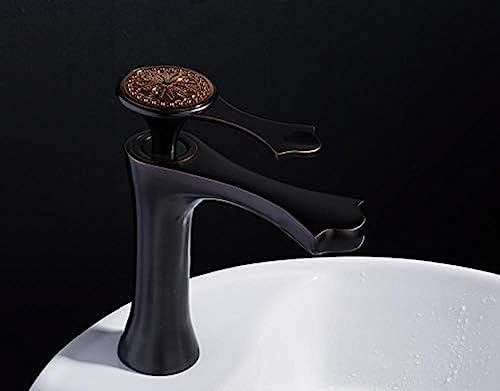 Kitchen Taps Vintage Black Bathroom Basin Faucet Copper Material Single Handle Bath Tap Spray Paint Cold and Hot Water Mixer