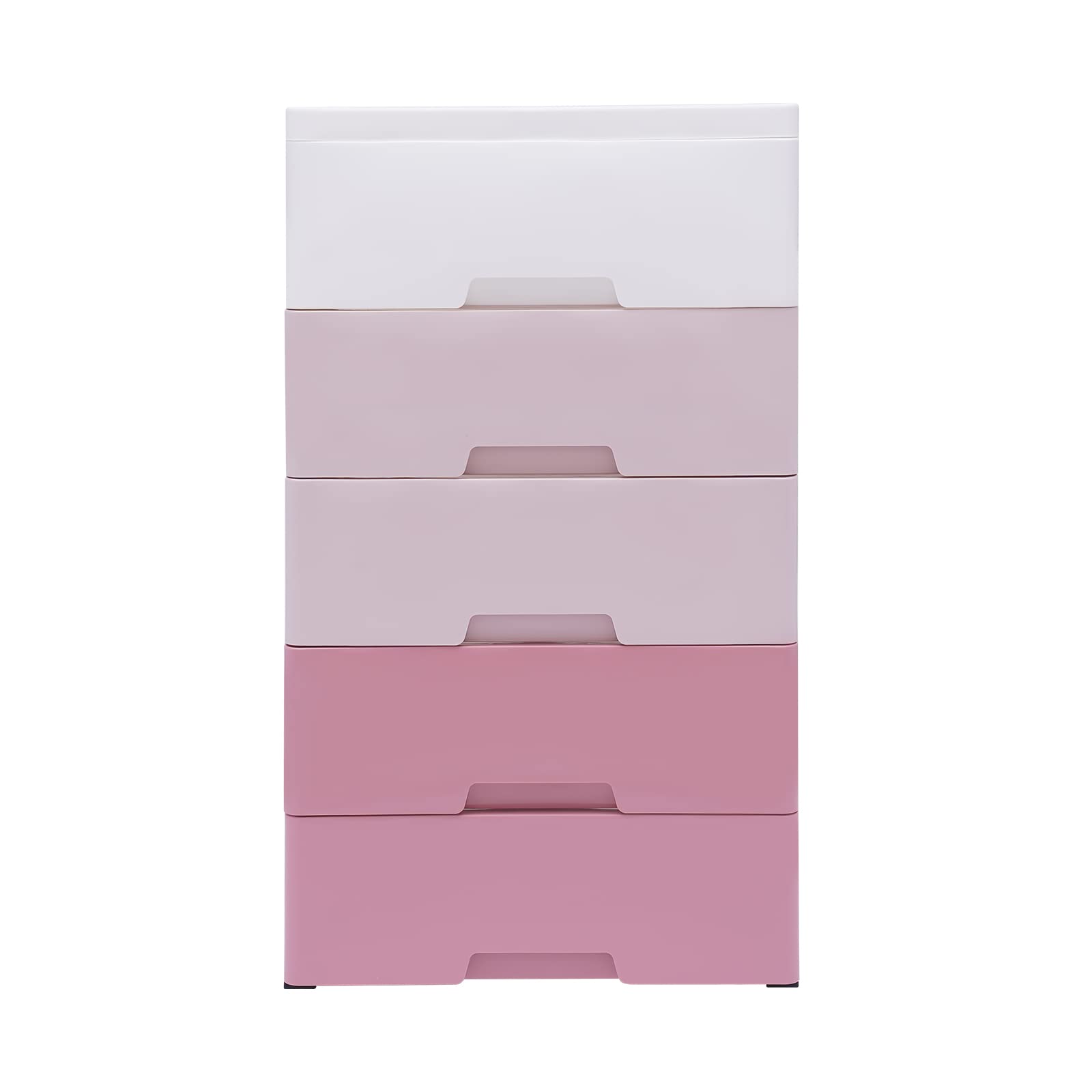 Plastic Drawer 5-layer Closet Storage Baby Clothes Organizer Plastic Dresser with Drawers Pink Dresser Clothes Drawer Small Kids Dressers for Bedroom Clothes Playroom Furniture Toys